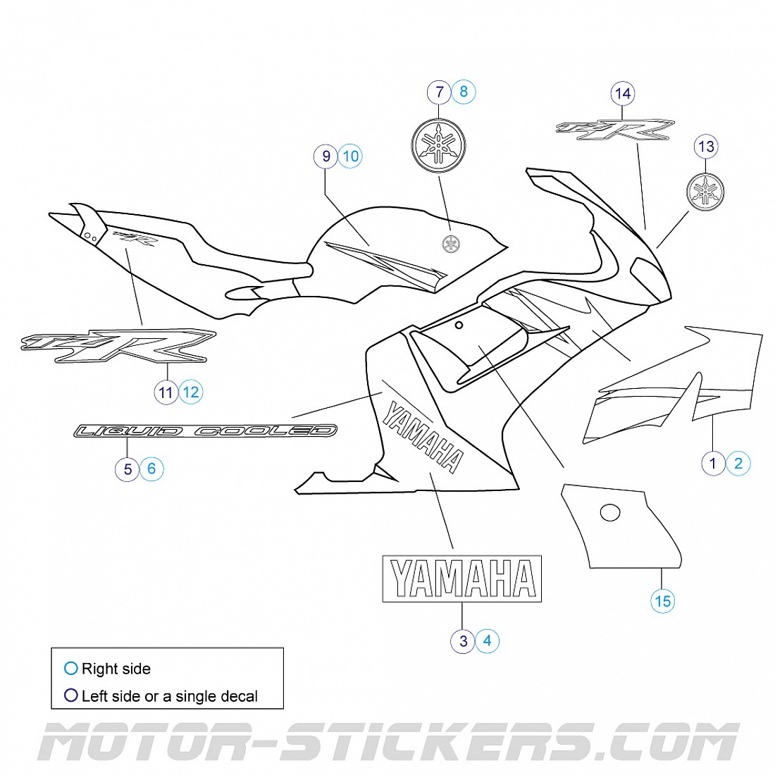 Yamaha TZR 50 2005 decals